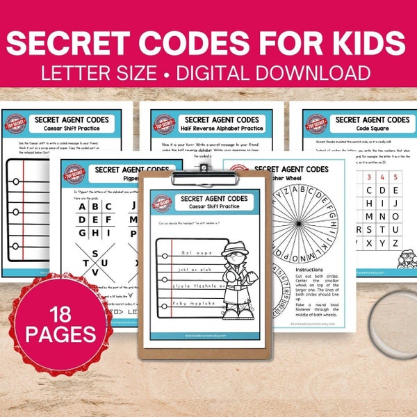 Secret Agent Spy Activity, Ciphers and Codes, Secret Codes for Kids ...