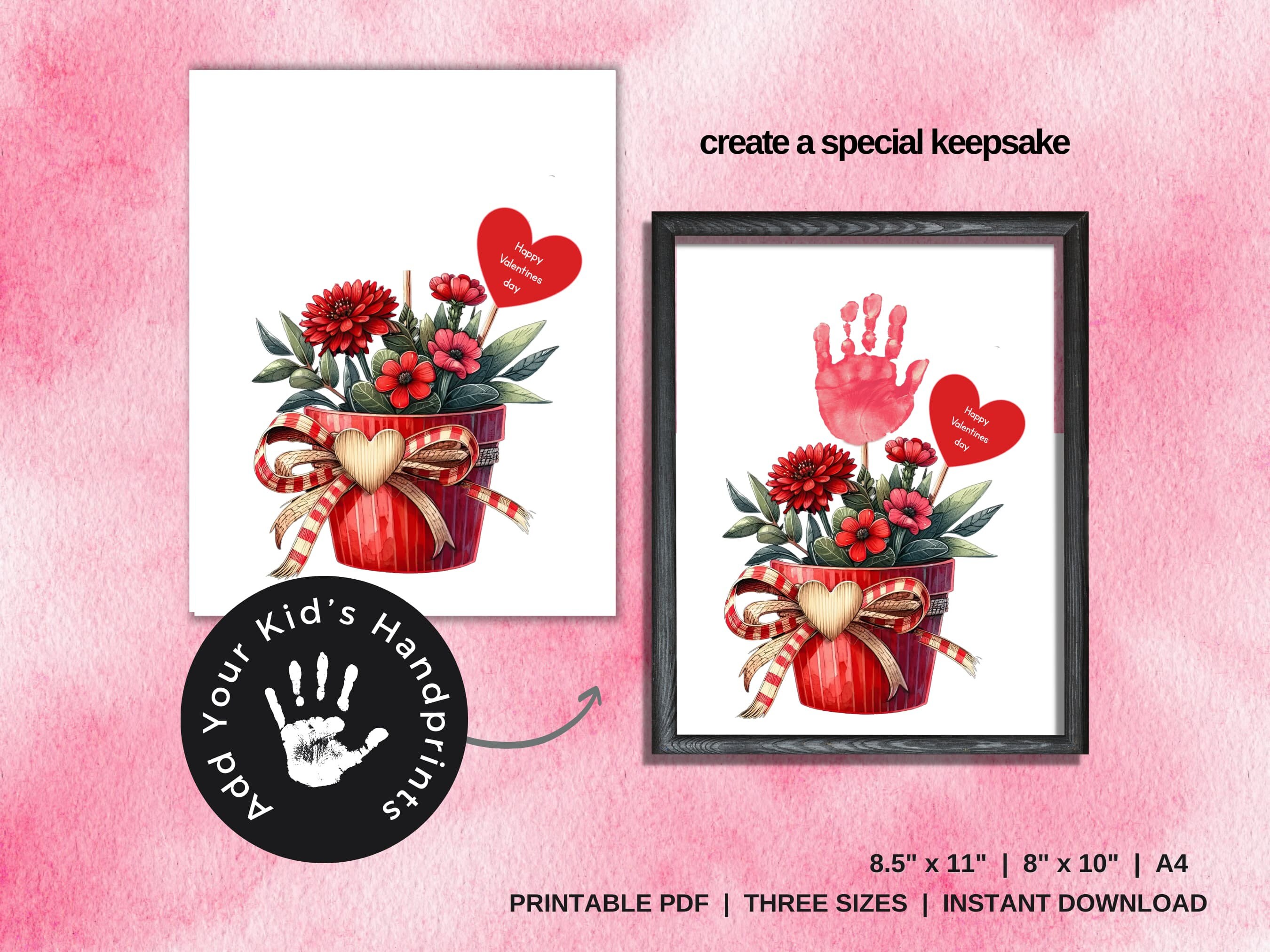 Valentine Handprint Art Craft for Kids, Keepsake Art, Toddler Preschool ...