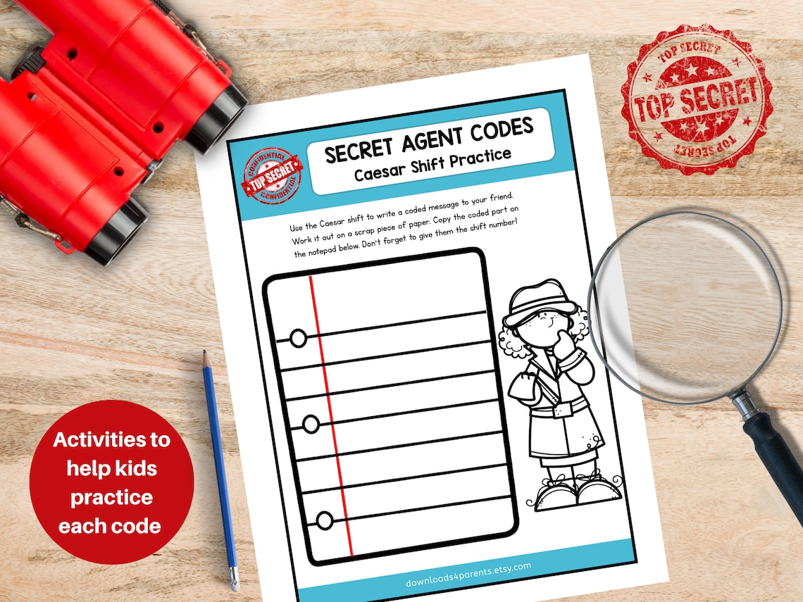 Secret Agent Spy Activity, Ciphers and Codes, Secret Codes for Kids ...