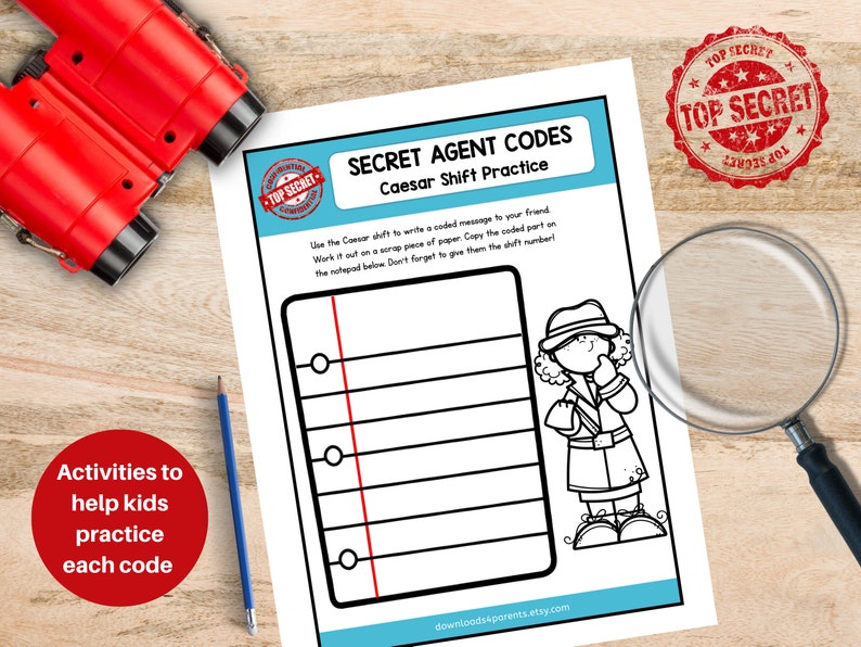 Secret Agent Spy Activity, Ciphers and Codes, Secret Codes for Kids ...