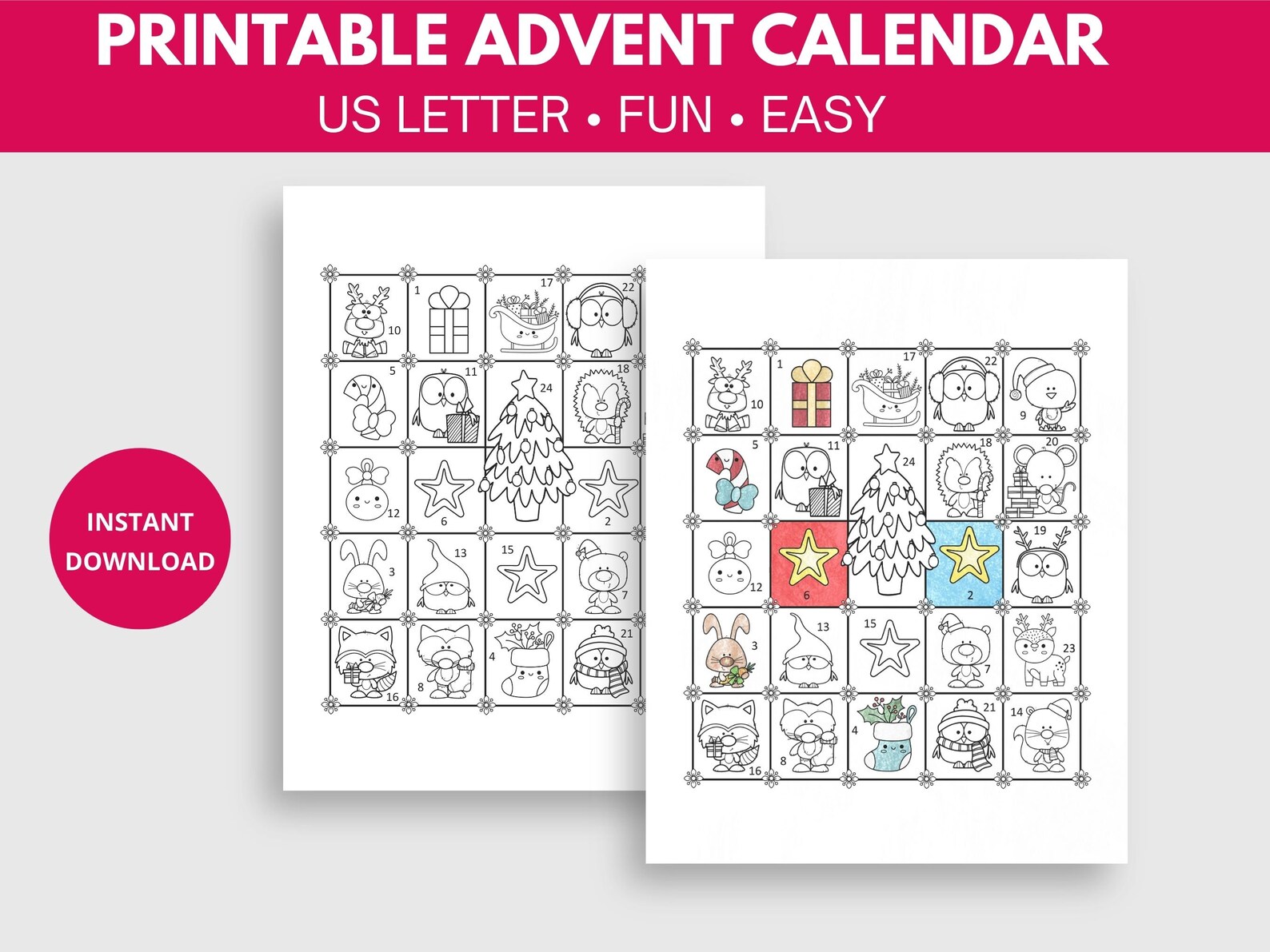 Printable Advent Calendar Countdown Printable, Printable Advent ...