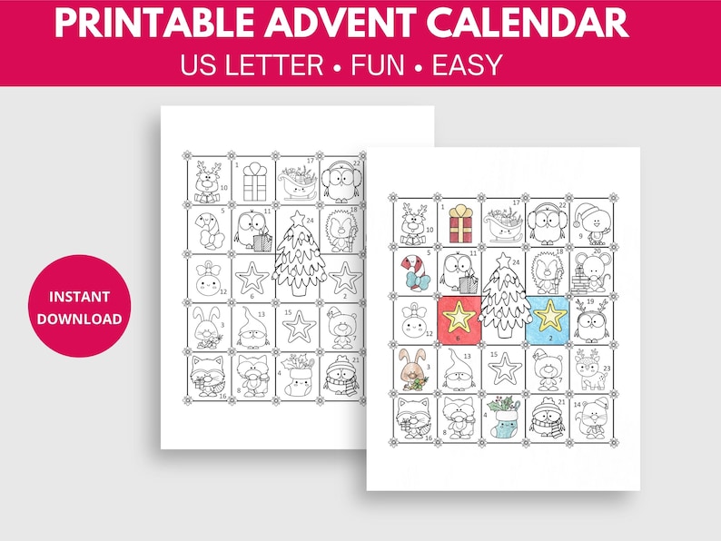 Printable Advent Calendar Countdown Printable, Printable Advent ...