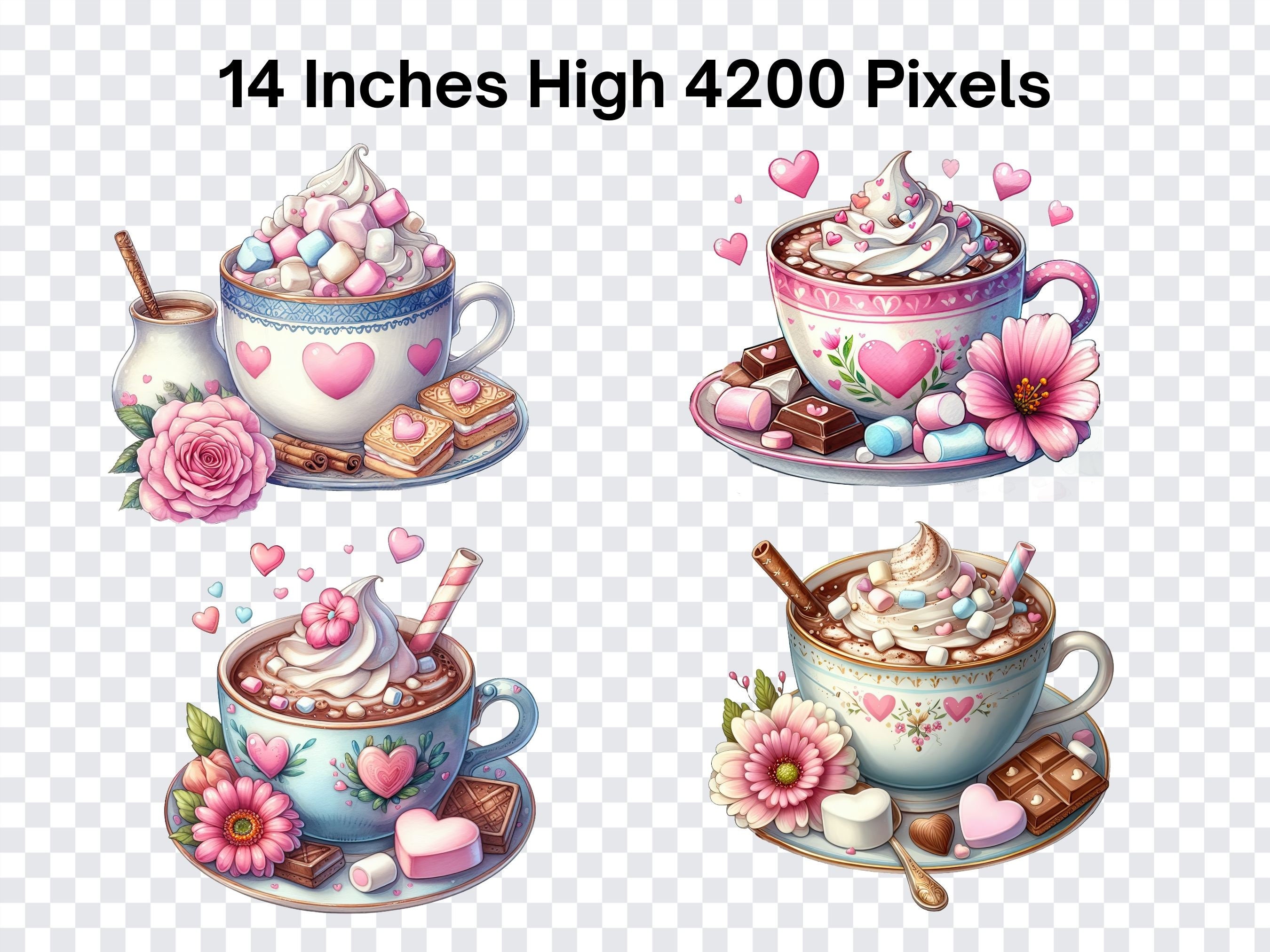 Hot Chocolate Clipart, Watercolor Hot Chocolate Clipart, Love Hot ...