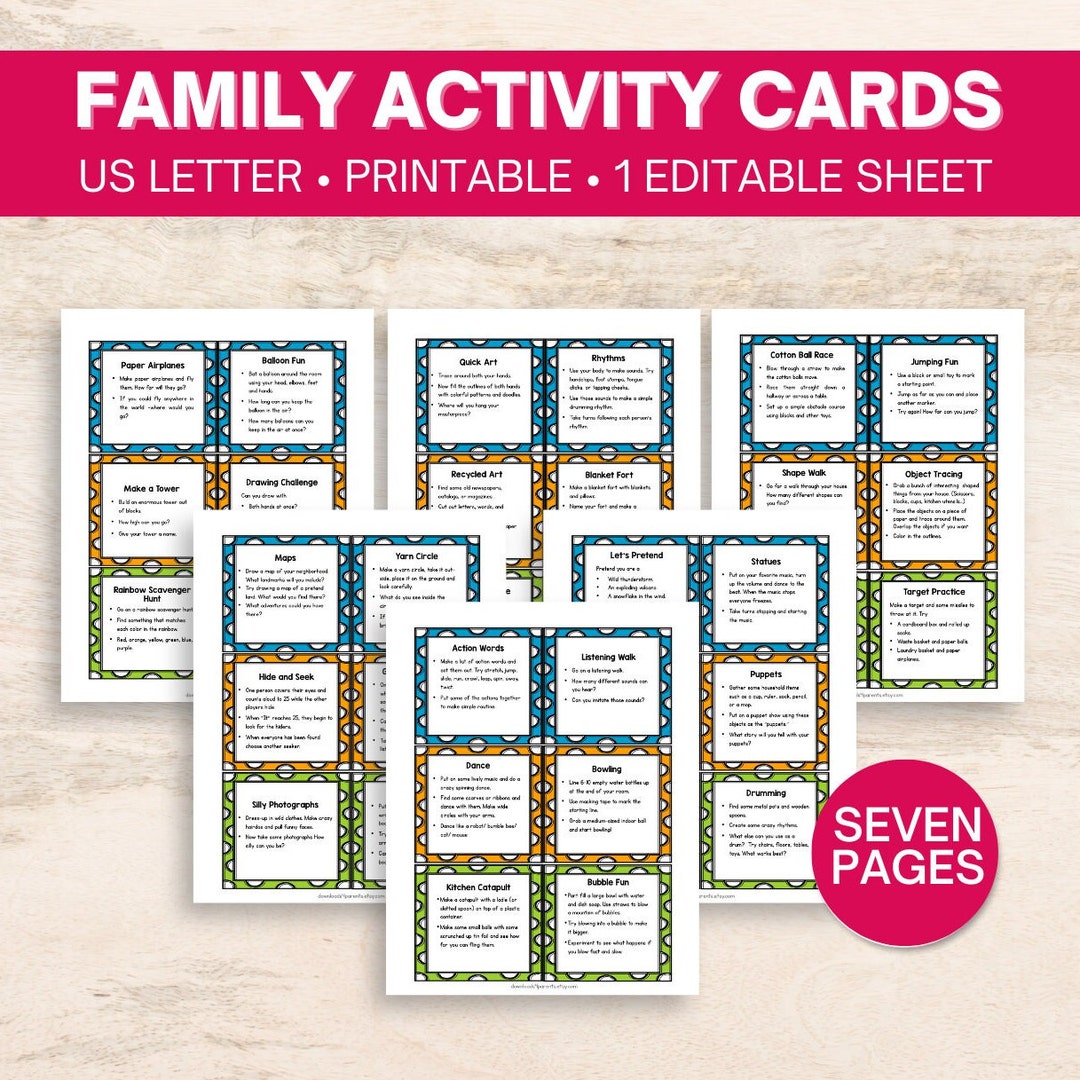 Family Activity Cards, Boredom Jar Cards, Activity Jar Ideas, Kids I Am ...