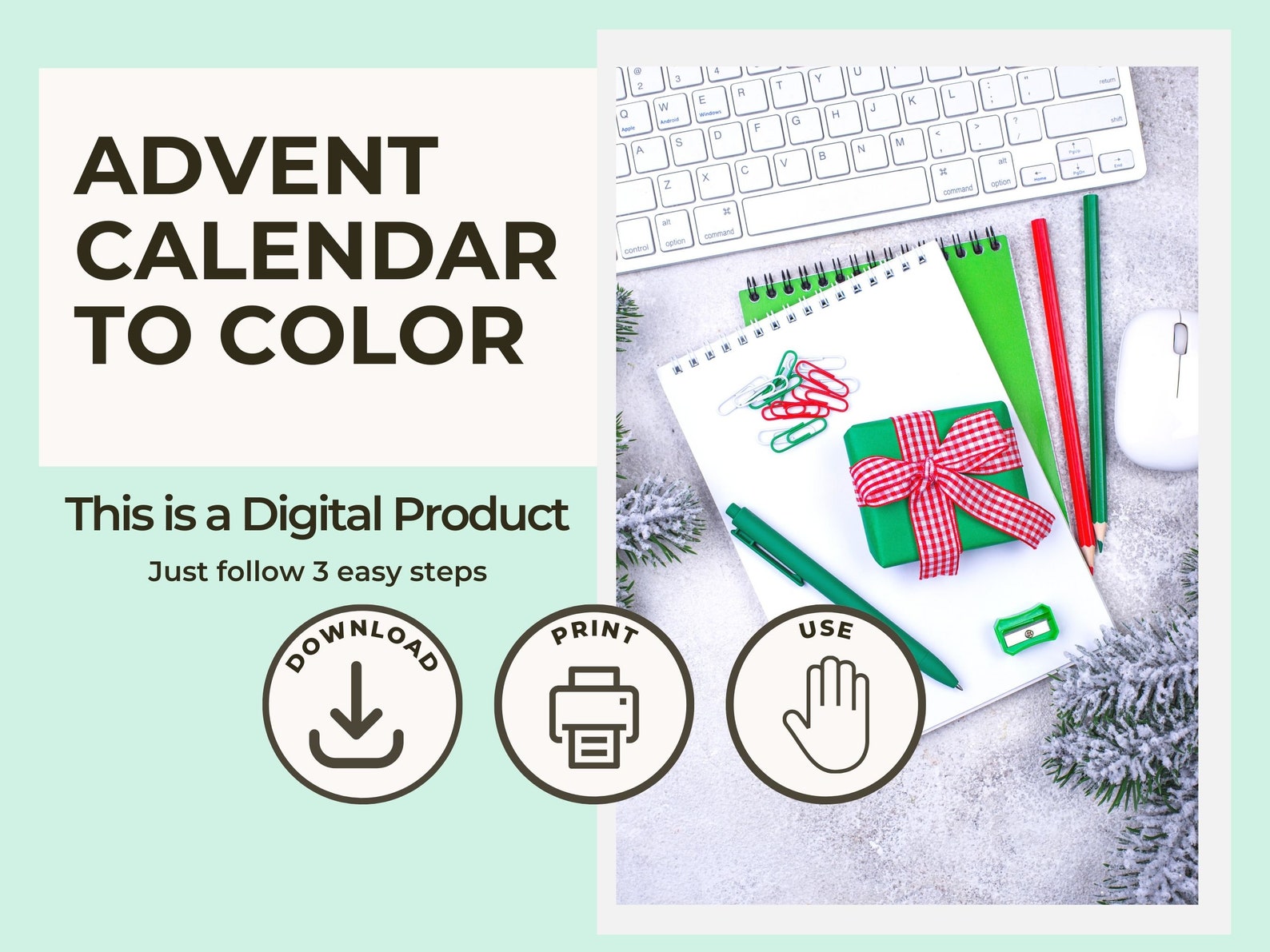 Printable Advent Calendar Countdown Printable Printable - Etsy