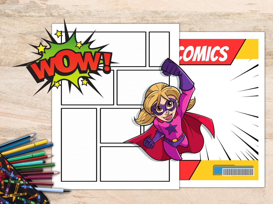 Comic Book Template Comic Book Kit Blank Comic Book - Etsy