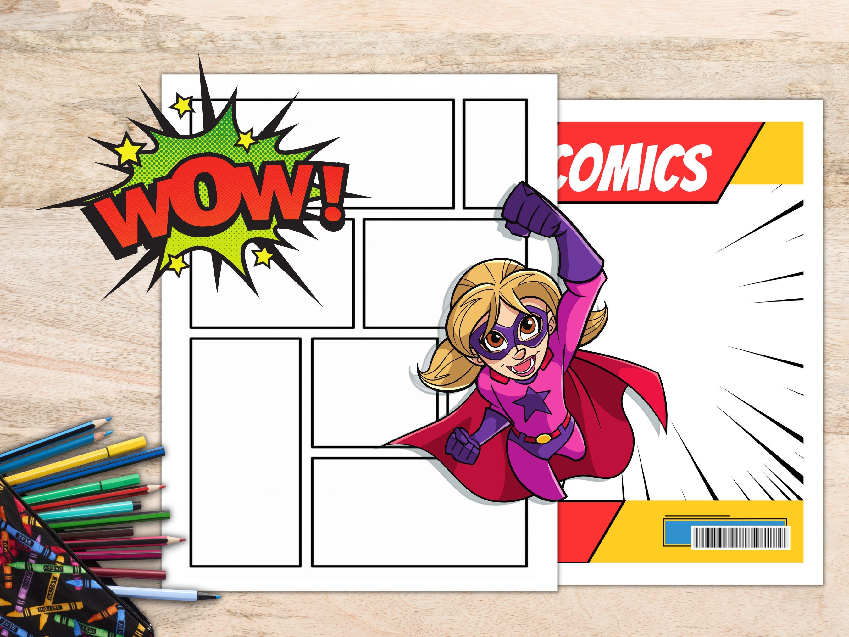 Comic Book Template Comic Book Kit Blank Comic Book - Etsy