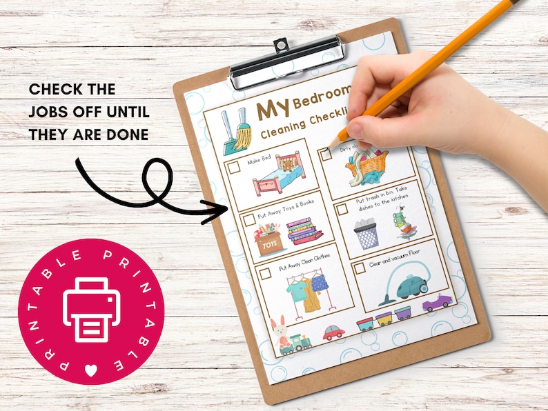 Printable Bedroom Cleaning Checklist for Kids Clean Room Checklist ...