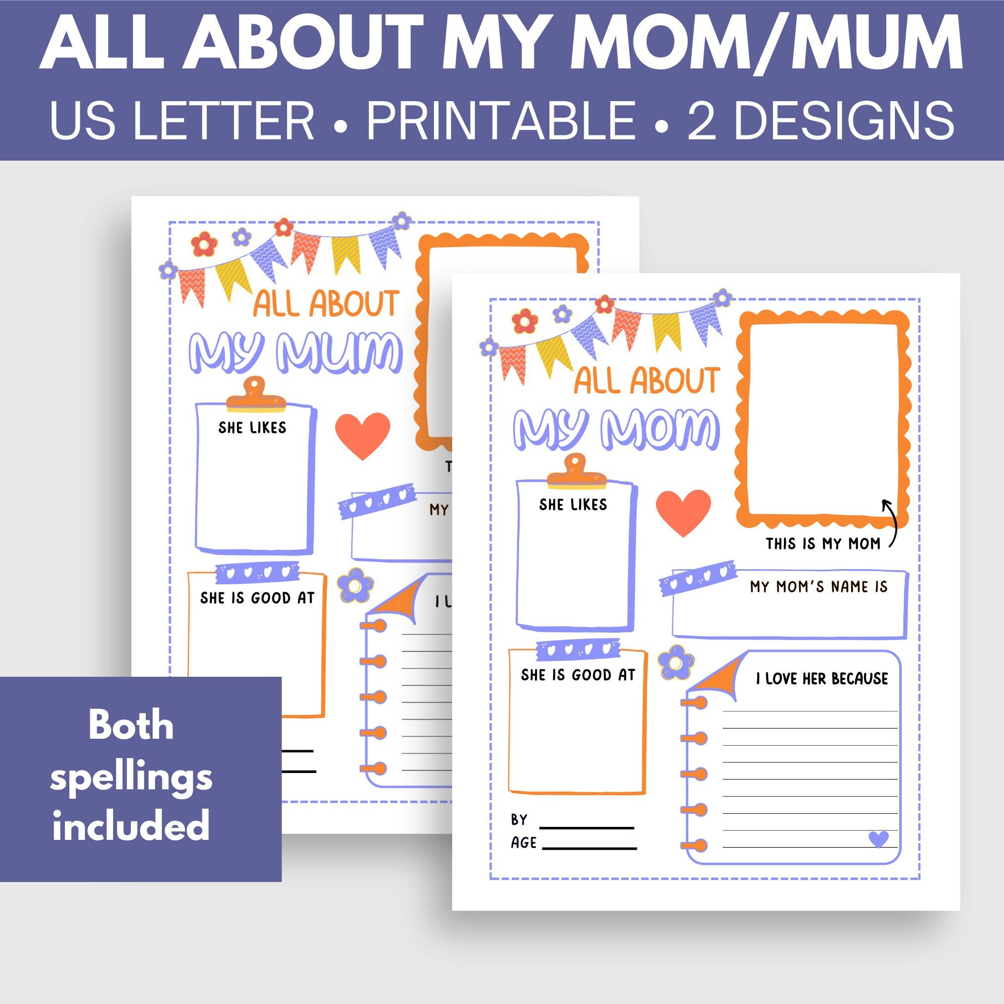 All About My Mom Printable, All About My Mom, Mother’s Day Presents ...