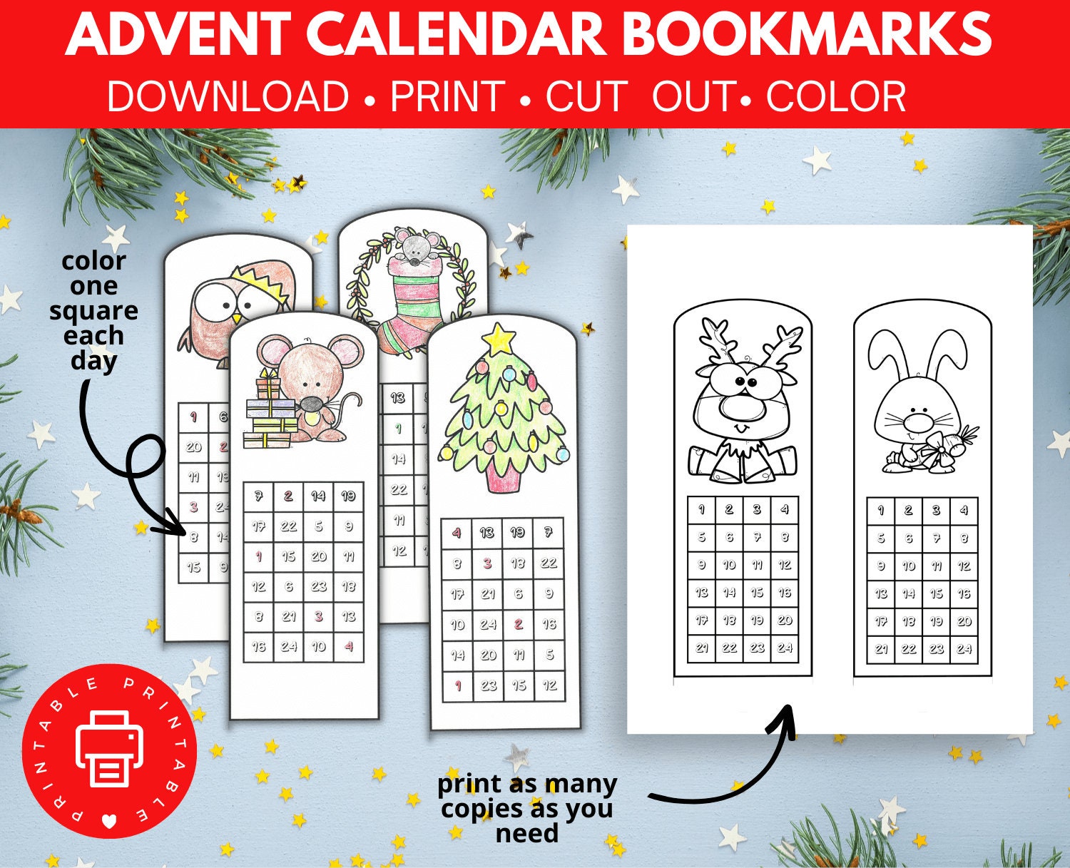 Printable Advent Calendar Countdown Printable, Printable Advent ...