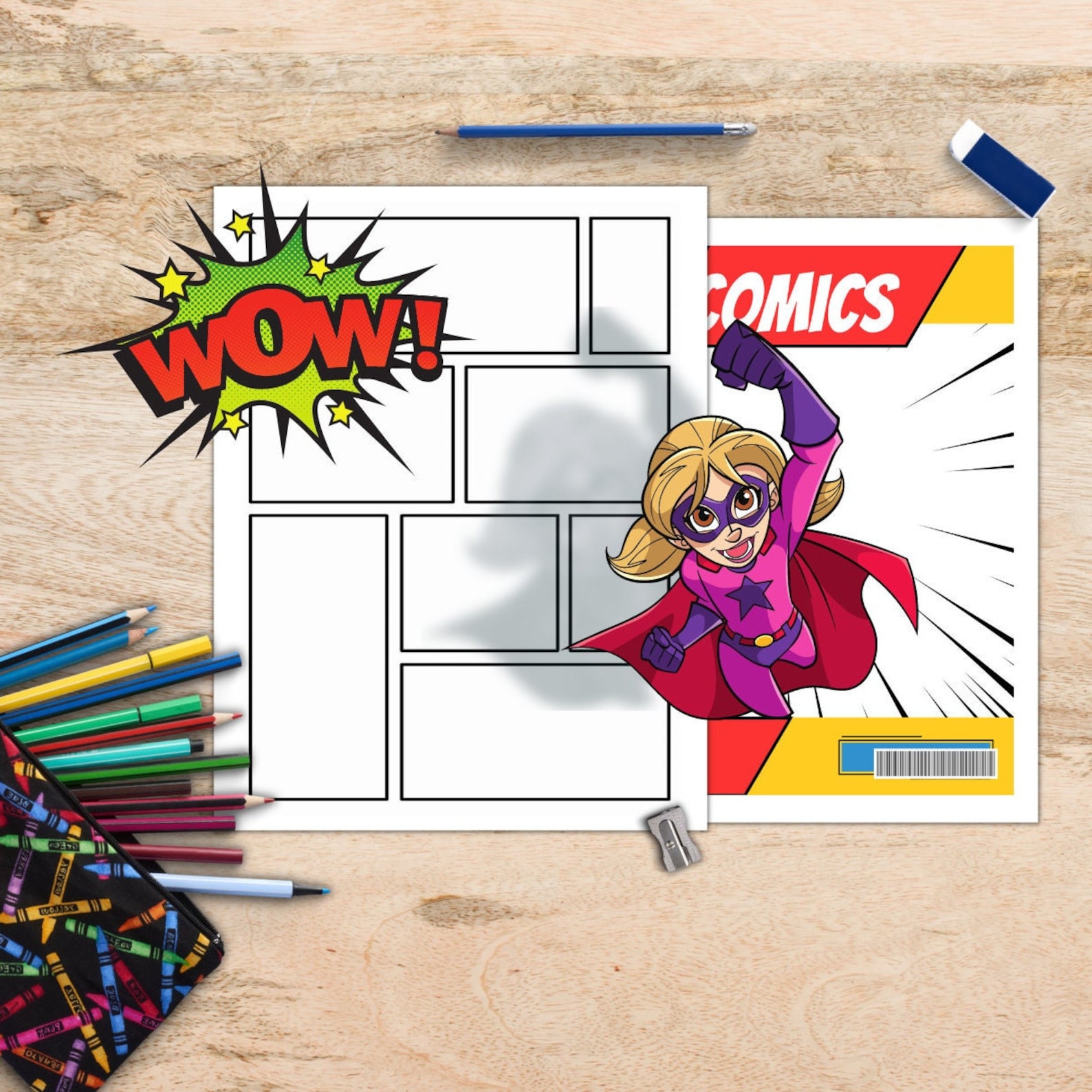 Comic Book Template, Comic Book Kit, Blank Comic Book Template, Comic ...