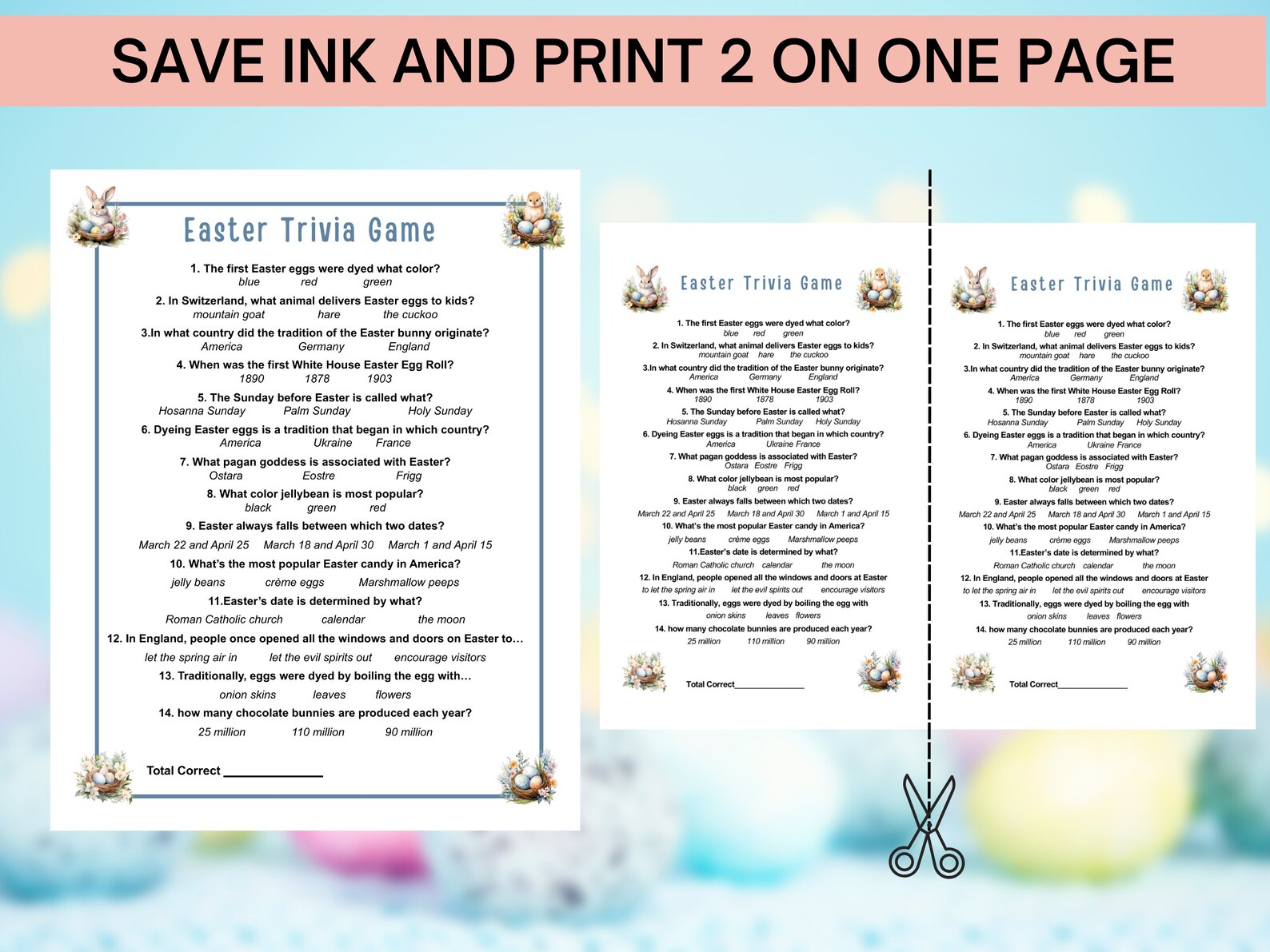 Easter Trivia Game, Easter Trivia Quiz, Printable Easter Party Game ...