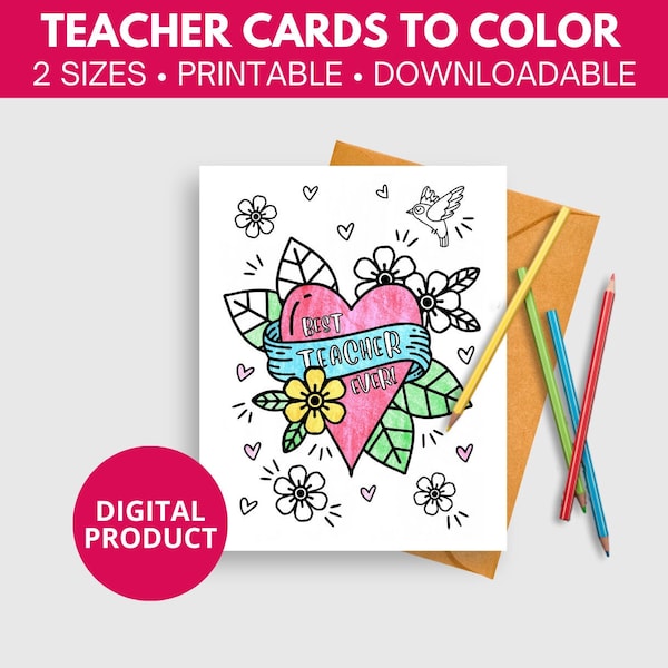 Printable Teacher Appreciation Coloring Card, Amazing Teacher Card ...