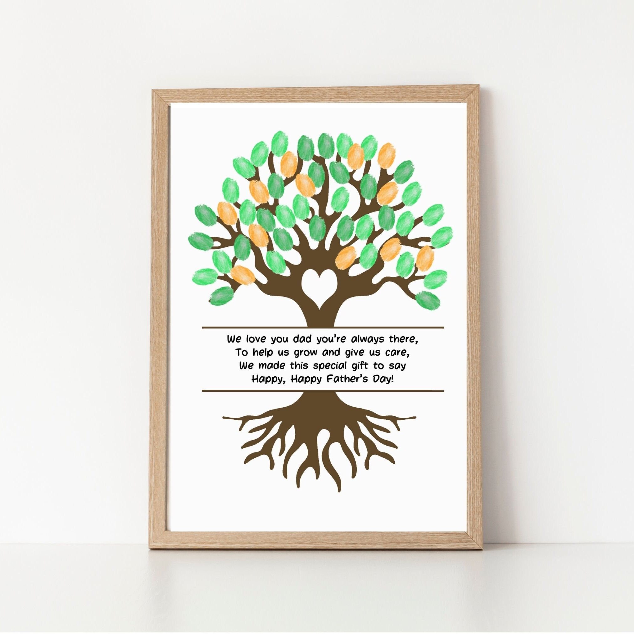 Father’s Day Fingerprint Craft, Fingerprint Tree, Meaningful Dad Gift ...