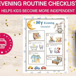 Bedtime Routine, Visual Schedule, Kids Routine Chart, Toddler Schedule ...
