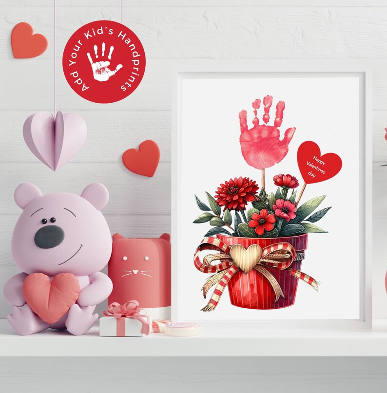 Valentine Handprint Art Craft for Kids, Keepsake Art, Toddler Preschool ...