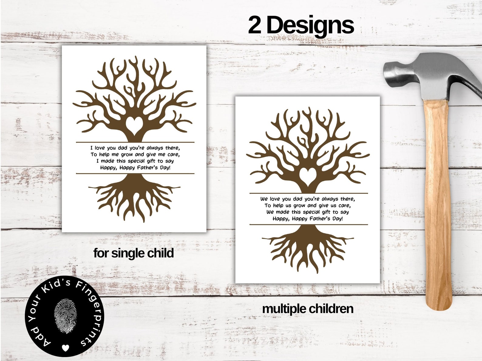 Father’s Day Fingerprint Craft, Fingerprint Tree, Meaningful Dad Gift ...