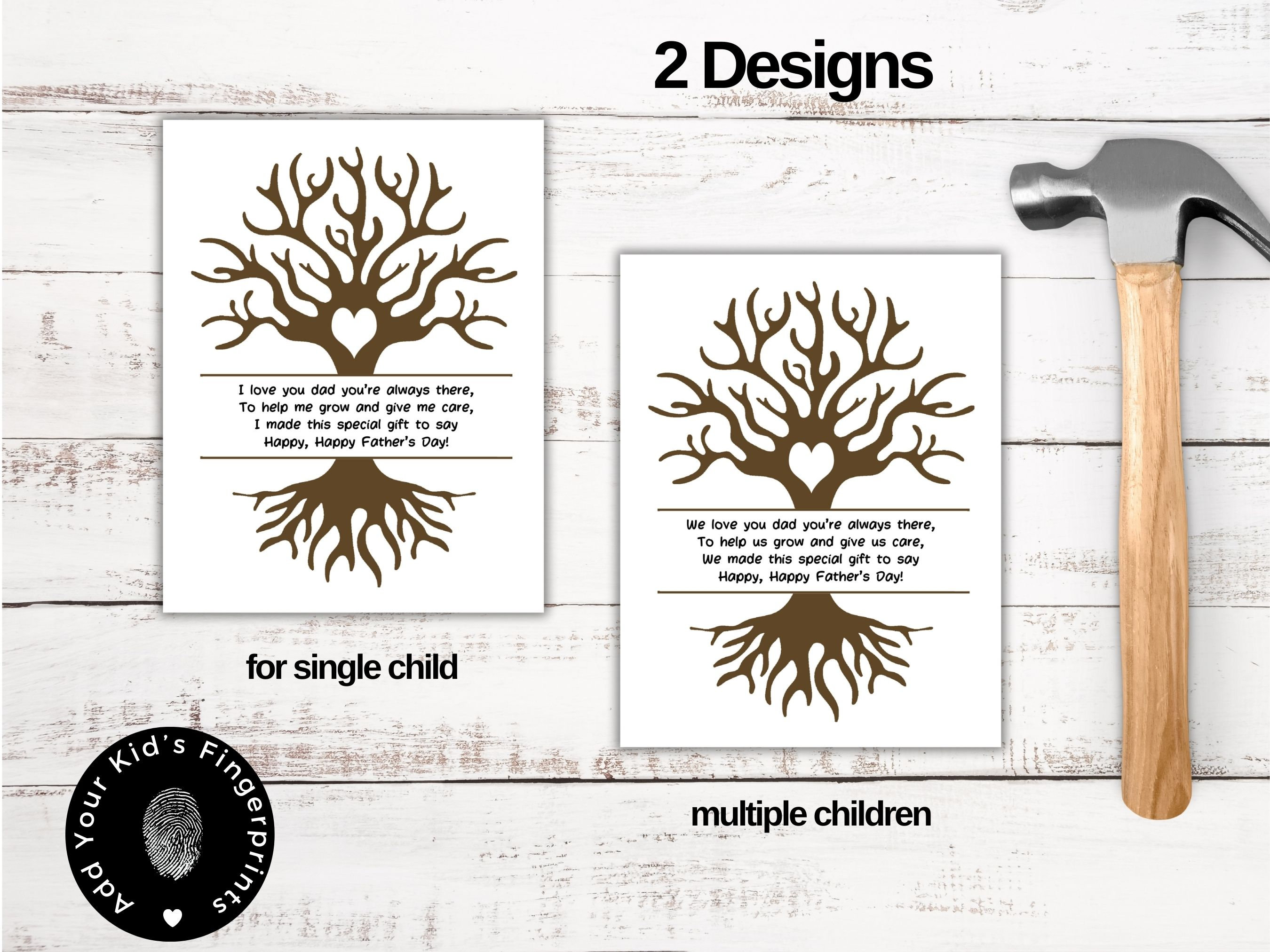 Father’s Day Fingerprint Craft, Fingerprint Tree, Meaningful Dad Gift ...