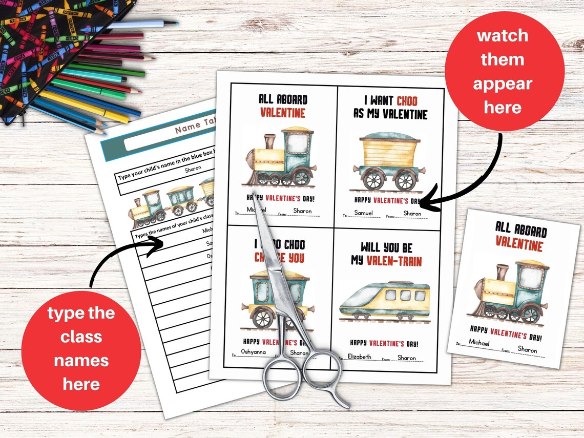 EDITABLE Locomotive Valentine Printable, Printable Train Valentine ...