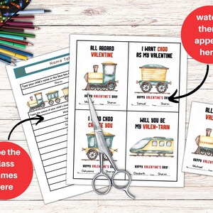 EDITABLE Locomotive Valentine Printable, Printable Train Valentine ...