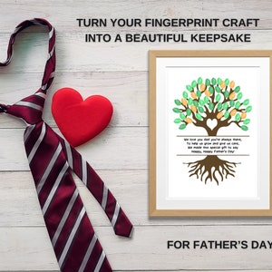 Father’s Day Fingerprint Craft, Fingerprint Tree, Meaningful Dad Gift ...
