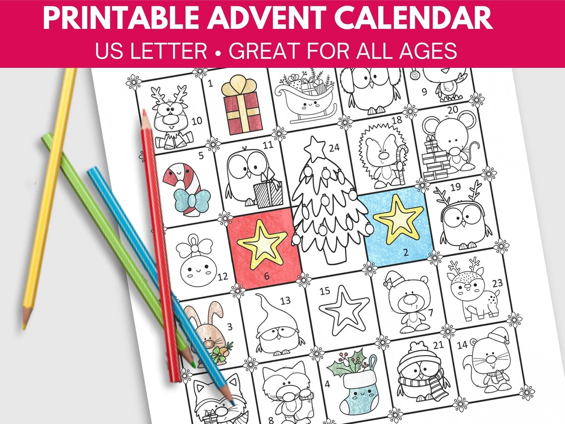 Printable Advent Calendar Countdown Printable Printable - Etsy