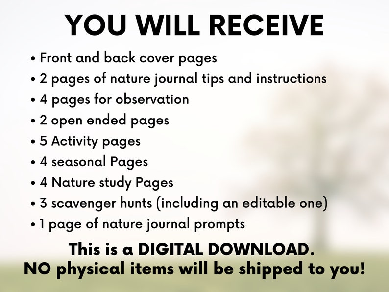 Printable Nature Journal for Kids, Nature Study Journal, Homeschool ...