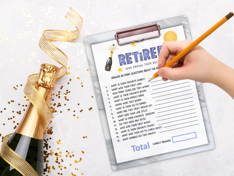 Who Knows the Retiree Best Game, Retirement Party Game, Fun Co-worker ...