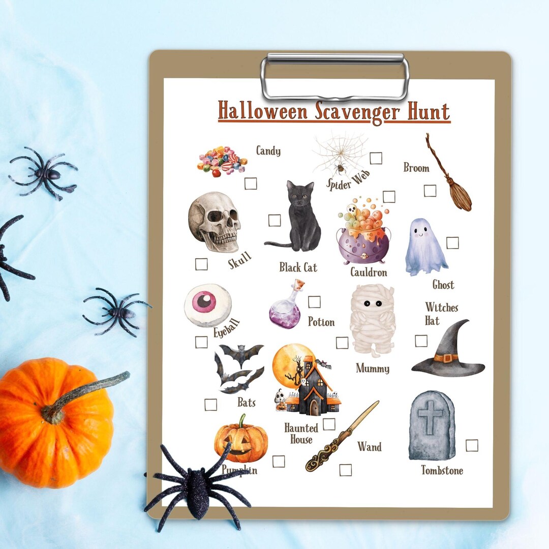 Halloween Scavenger Hunt, Printable Halloween Kid’s Activity, Halloween ...