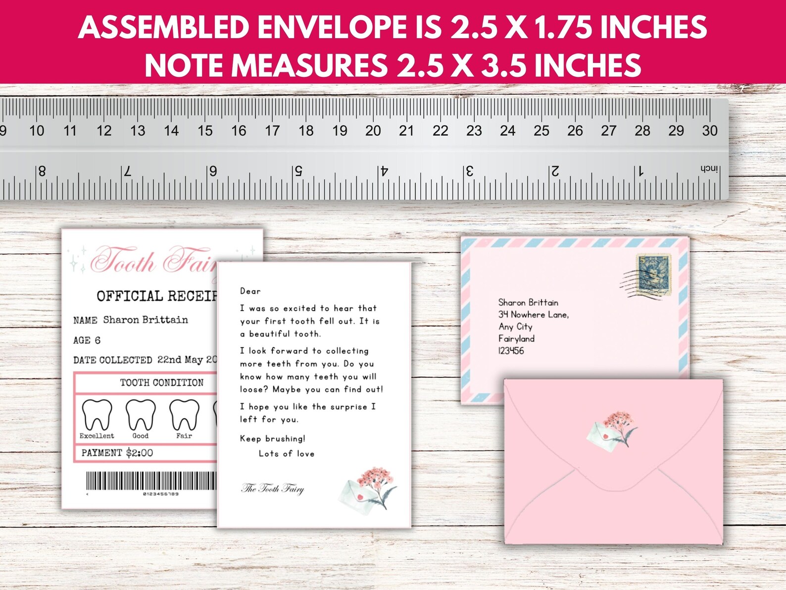 Fillable Tooth Fairy Letter, Tooth Fairy Note, Tooth Fairy Receipt ...