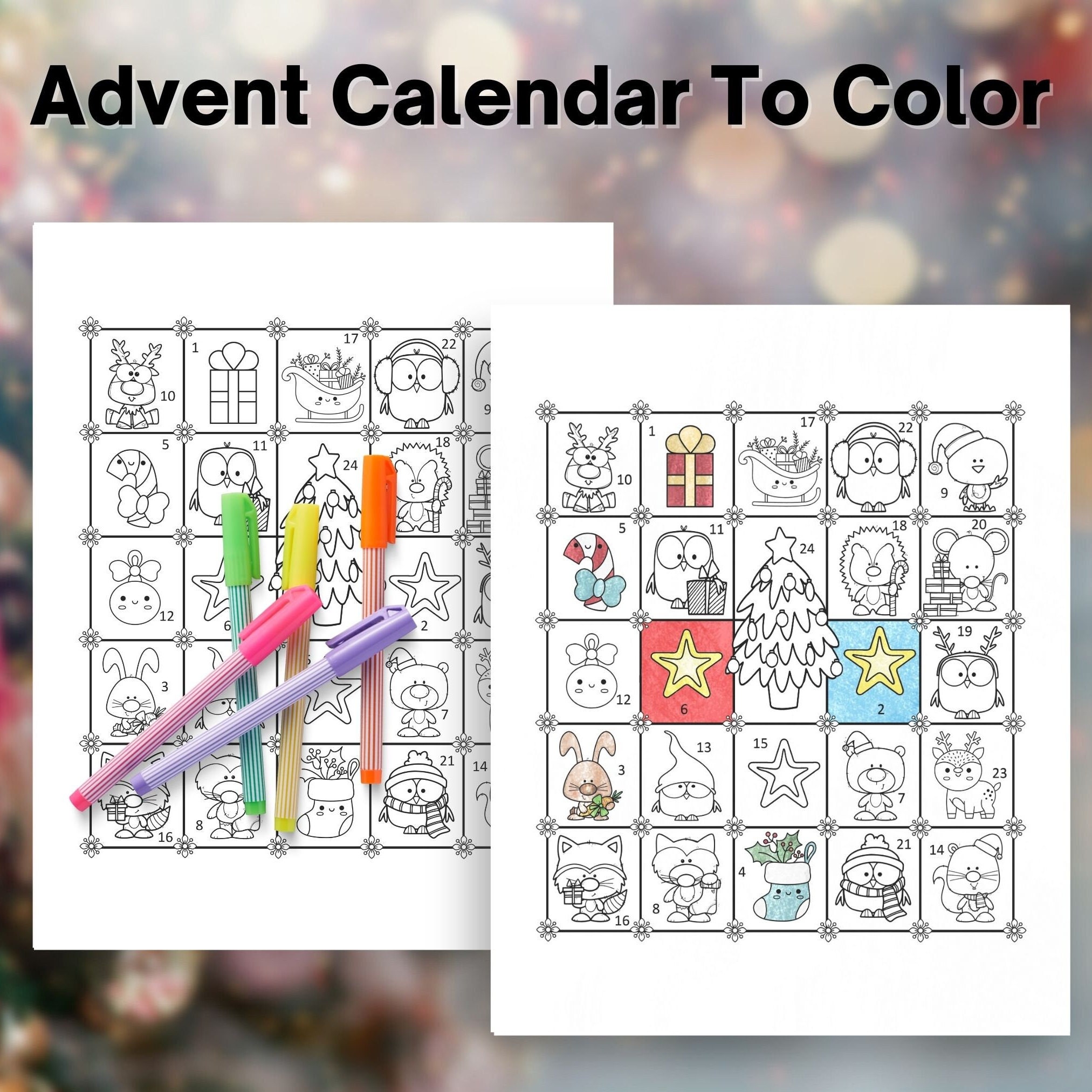 Printable Advent Calendar Countdown Printable, Printable Advent ...