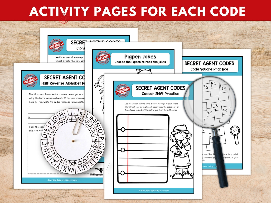 Secret Agent Spy Activity, Ciphers and Codes, Secret Codes for Kids ...