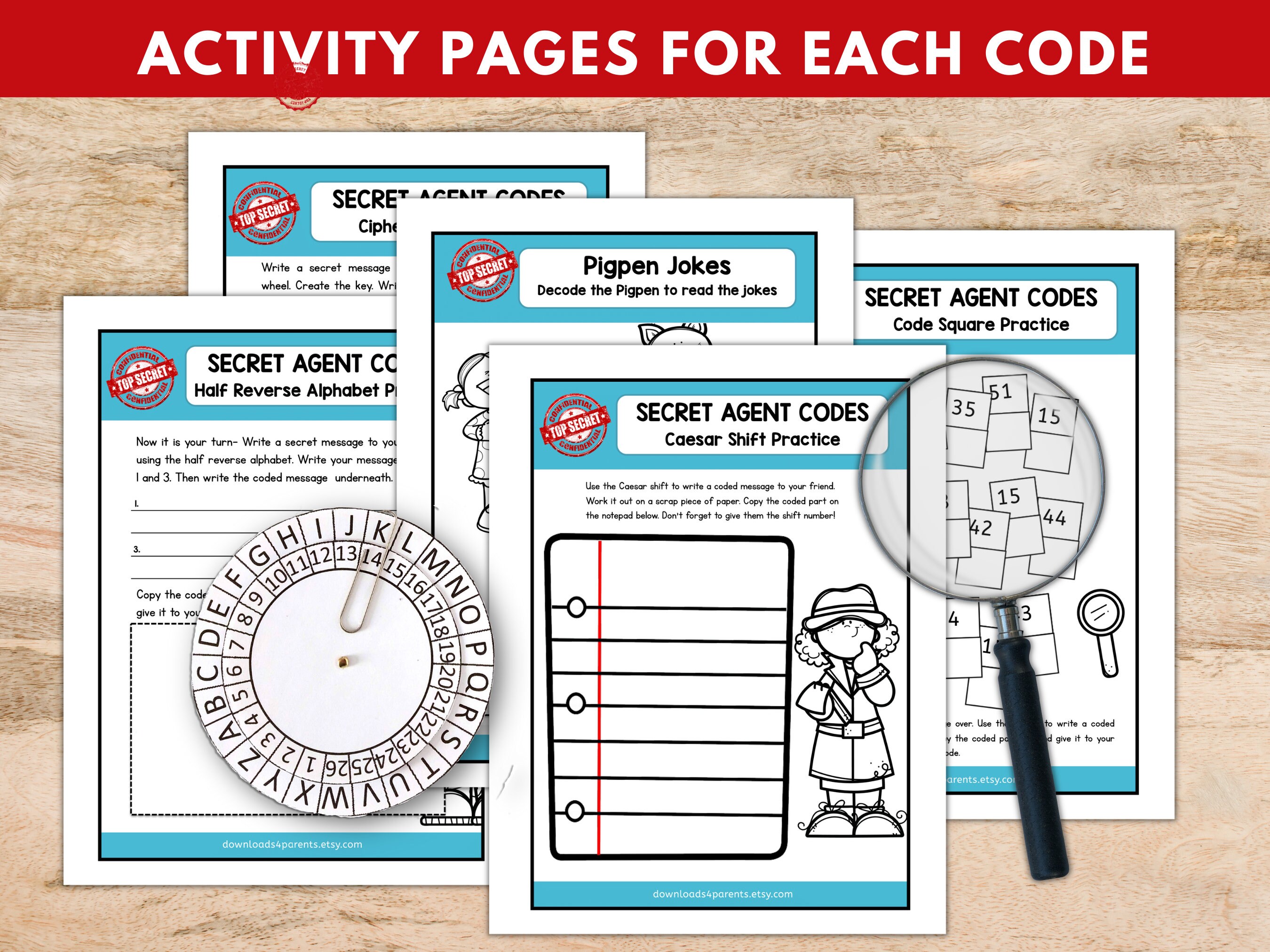 Secret Agent Spy Activity, Ciphers and Codes, Secret Codes for Kids ...