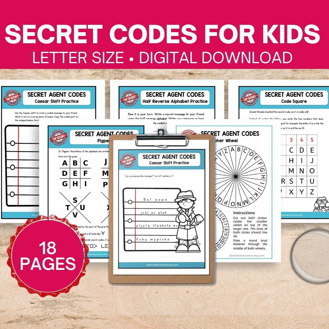 Secret Agent Spy Activity, Ciphers and Codes, Secret Codes for Kids ...