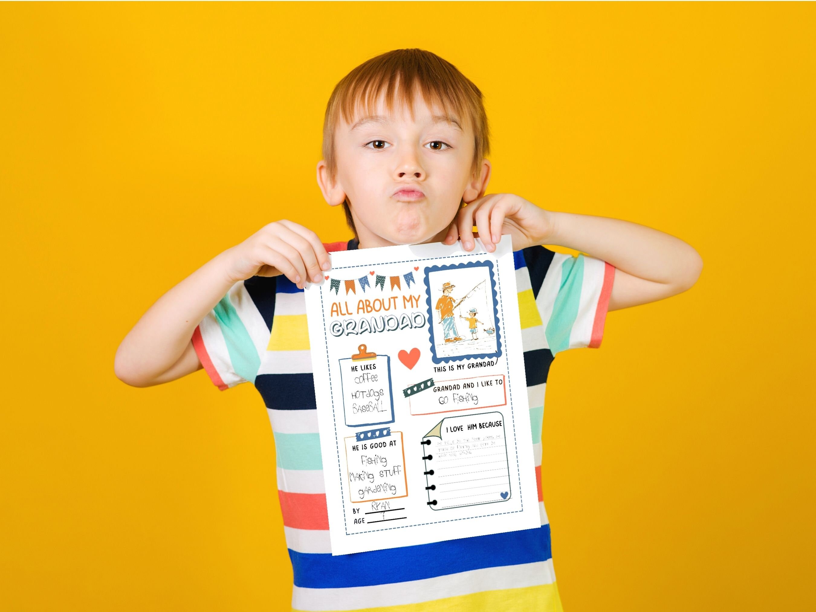 All About My Grandpa, All About Grandpa Printable, Edit the Name ...