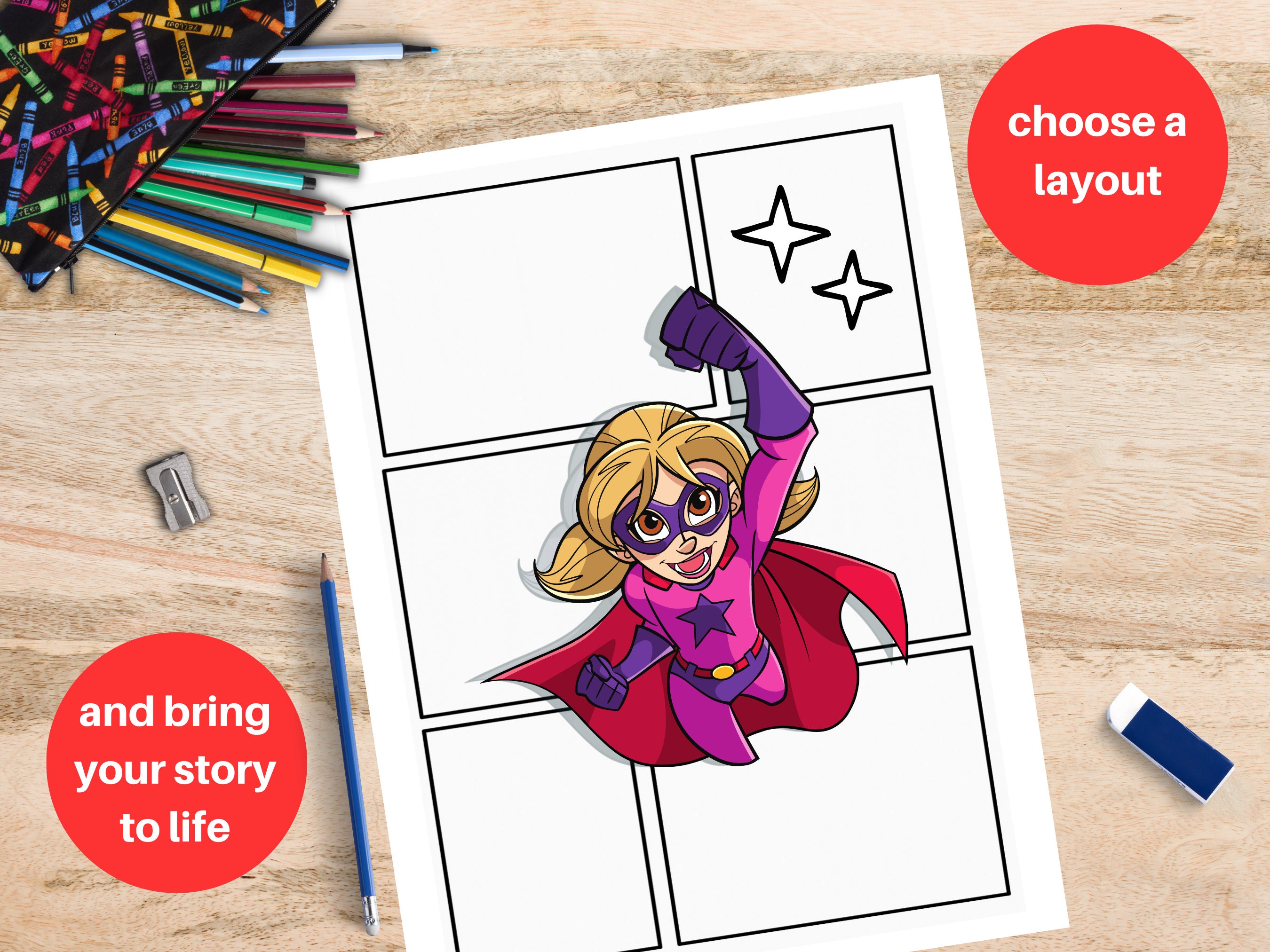 Comic Book Template, Comic Book Kit, Blank Comic Book Template, Comic ...