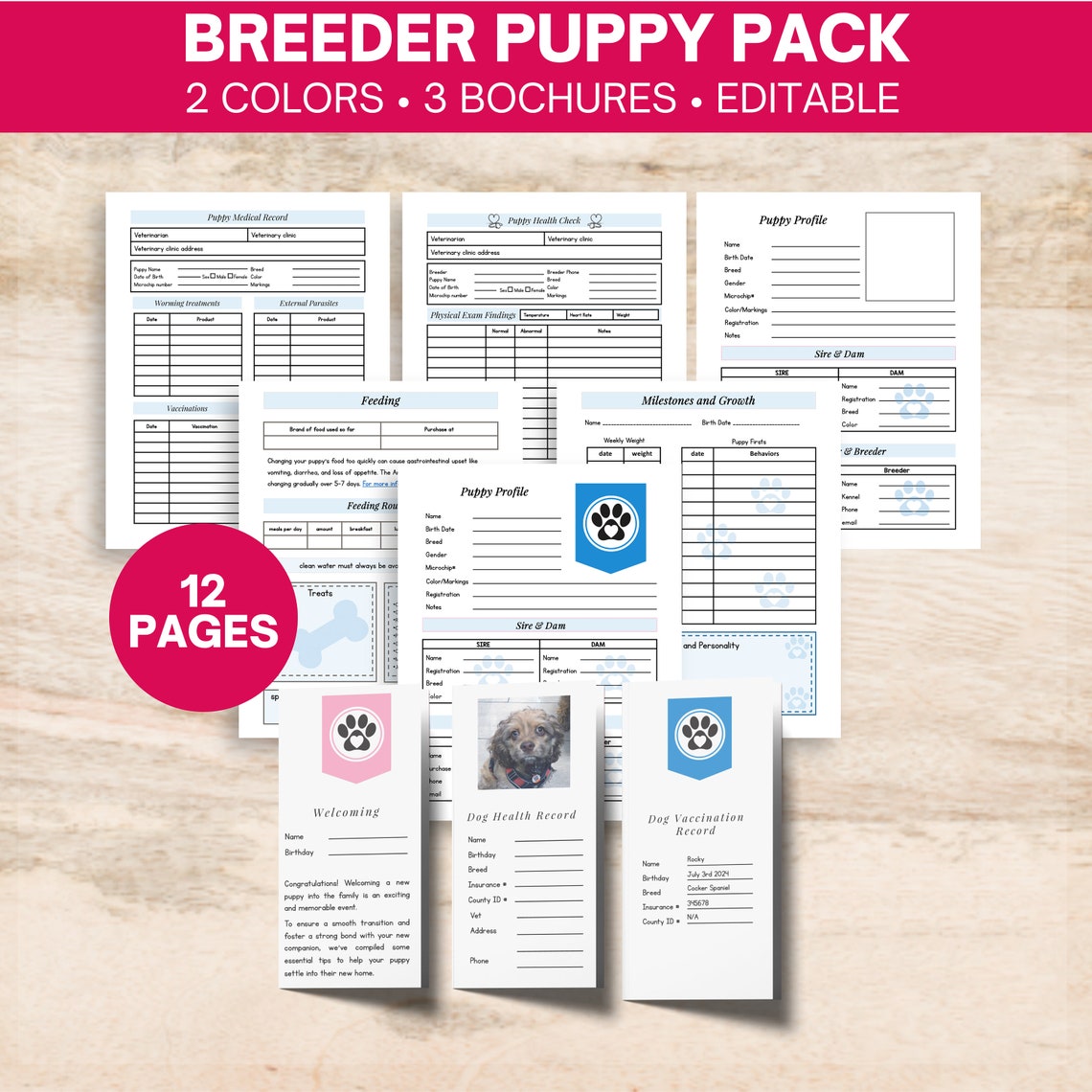Puppy Breeder Forms, Puppy Breeder Pack, Breeder Bundle, Puppy Health ...