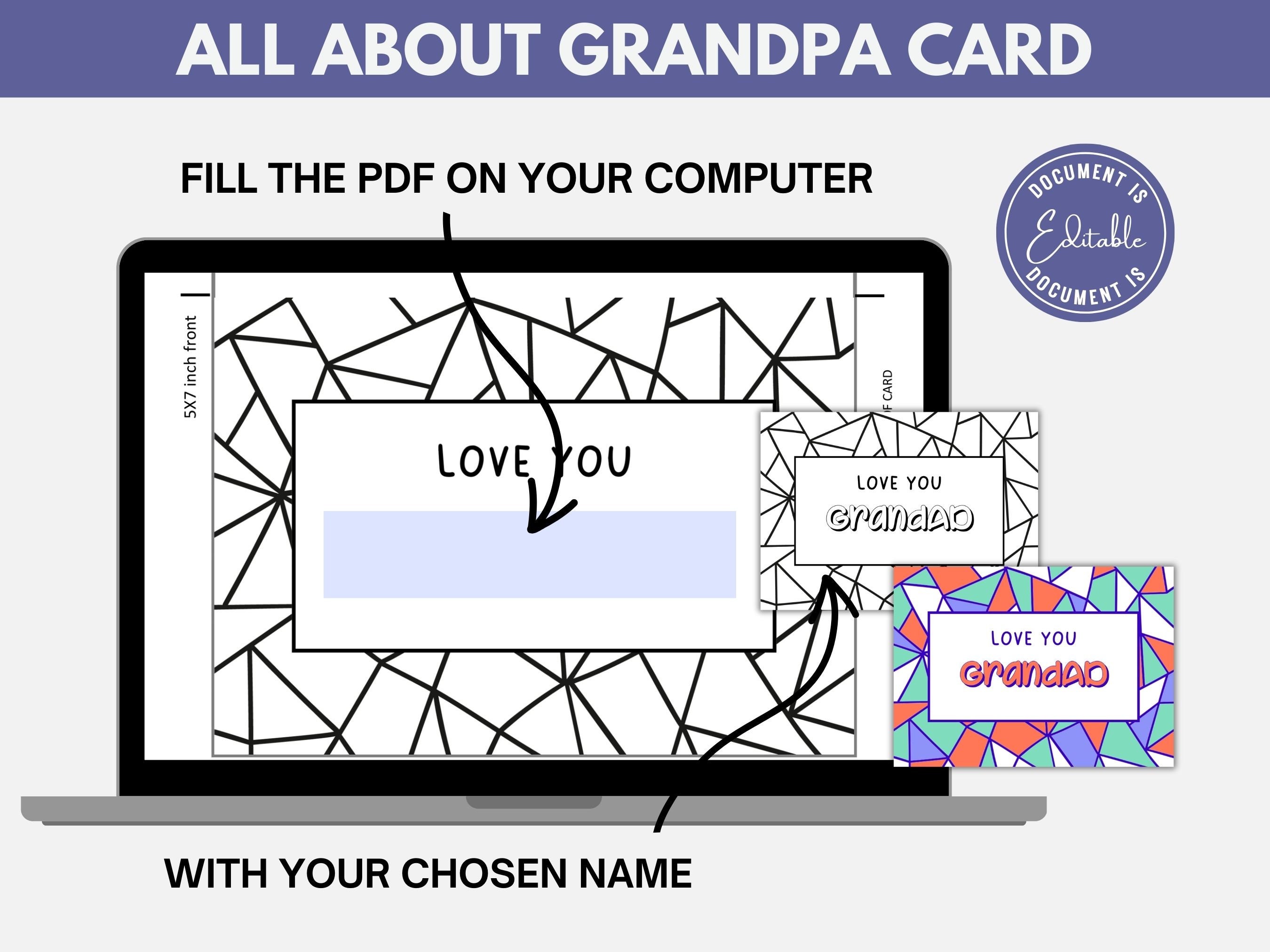 All About My Grandpa, All About Grandpa Printable, Edit the Name ...