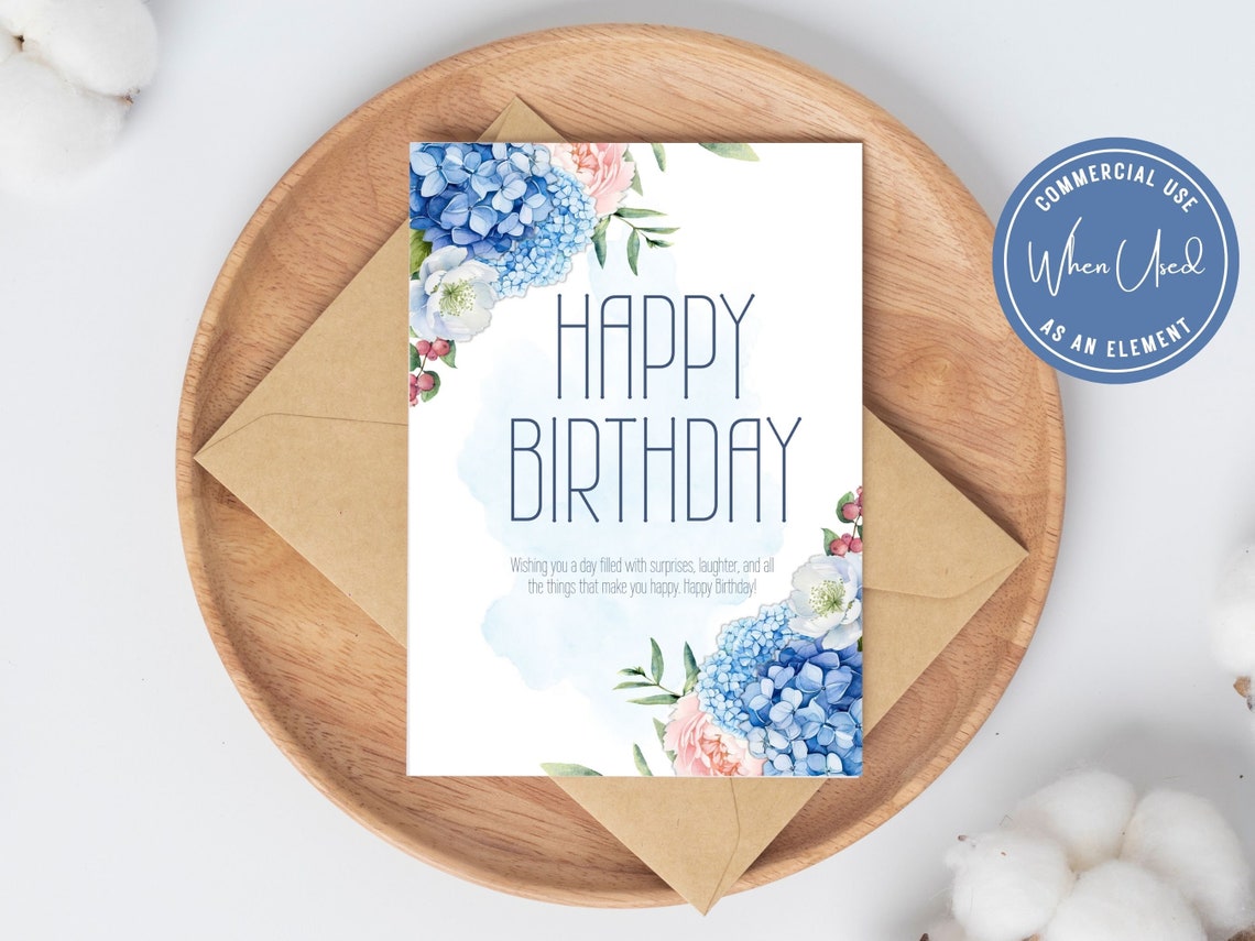 Watercolor Blue Hydrangea Clipart, Blue Hydrangea Clipart, Hydrangea ...