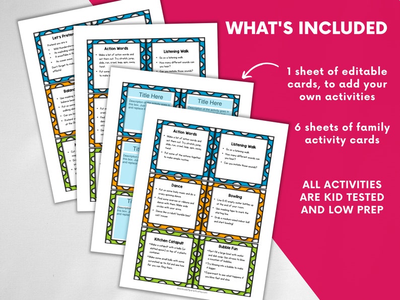 Family Activity Cards, Boredom Jar Cards, Activity Jar Ideas, Kids I Am ...