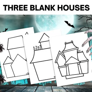 Printable Halloween Kids Activity, Build A Haunted House Coloring Page ...