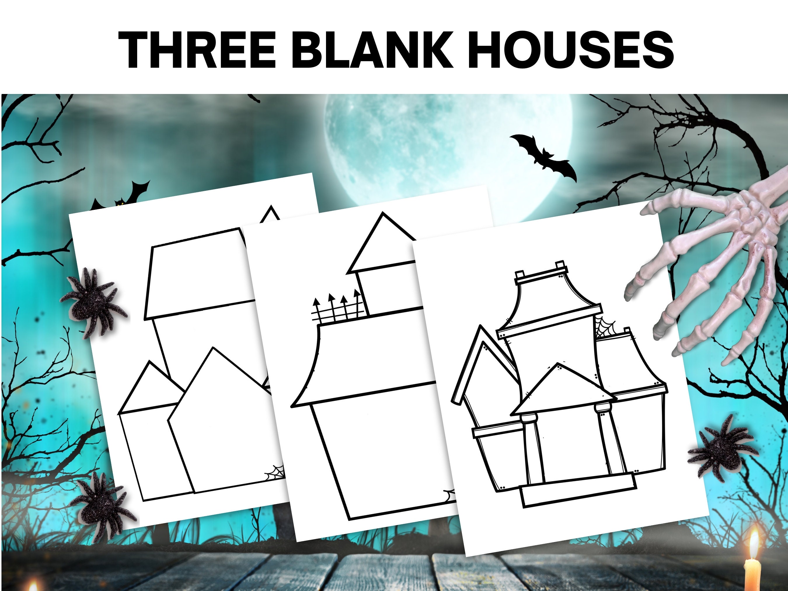 Printable Halloween Kids Activity, Build A Haunted House Coloring Page ...