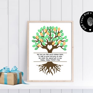 Father’s Day Fingerprint Craft, Fingerprint Tree, Meaningful Dad Gift ...