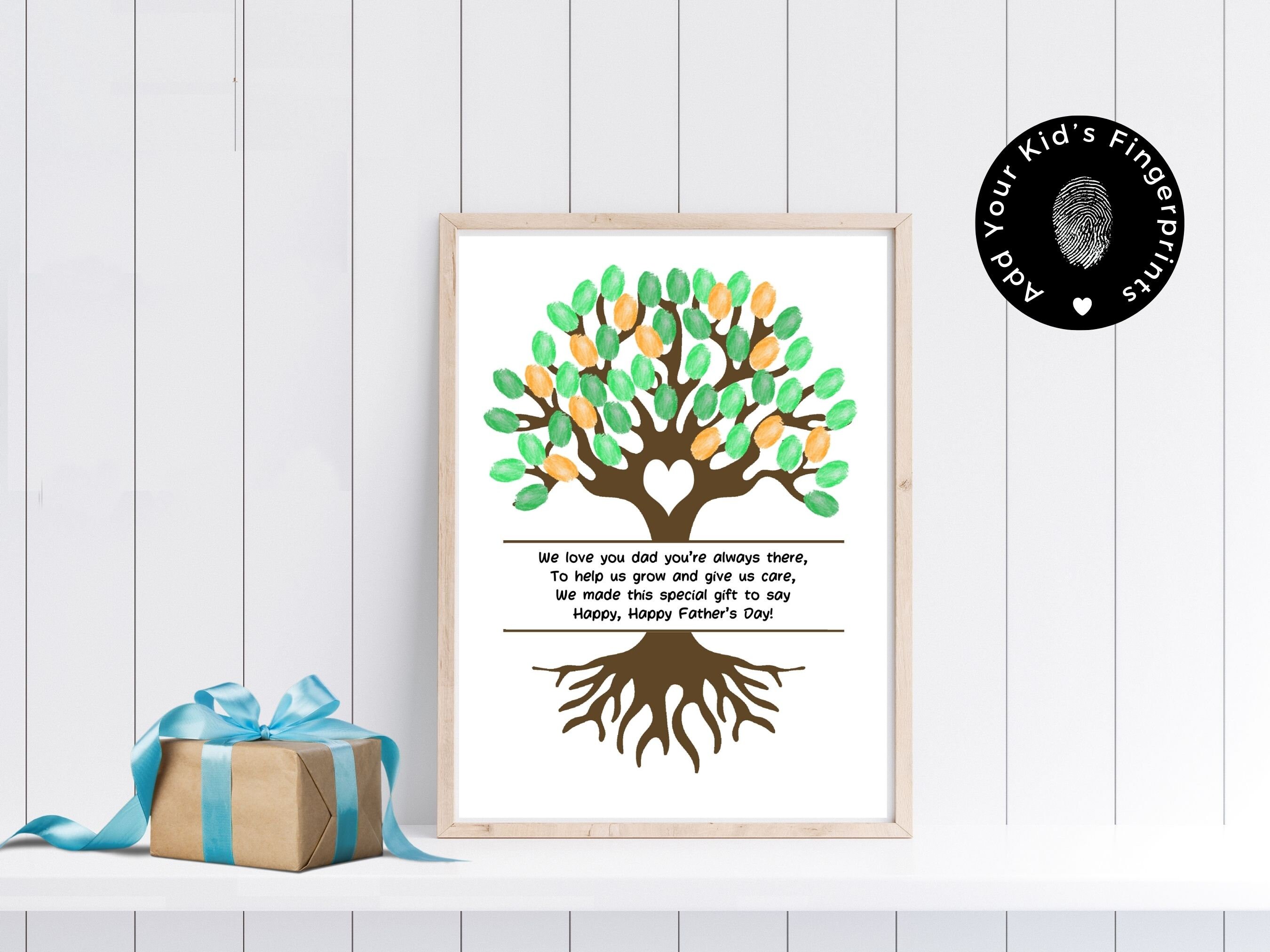Father’s Day Fingerprint Craft, Fingerprint Tree, Meaningful Dad Gift ...