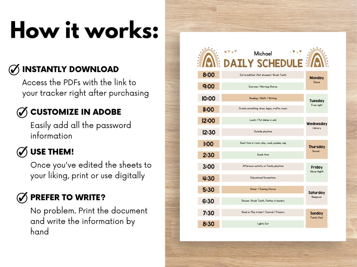 Daily Schedule, Daily Routine, Kids Daily Schedule, Kids Schedule ...