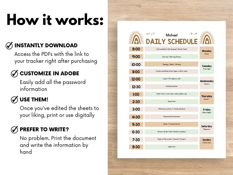 Daily Schedule, Daily Routine, Kids Daily Schedule, Kids Schedule ...