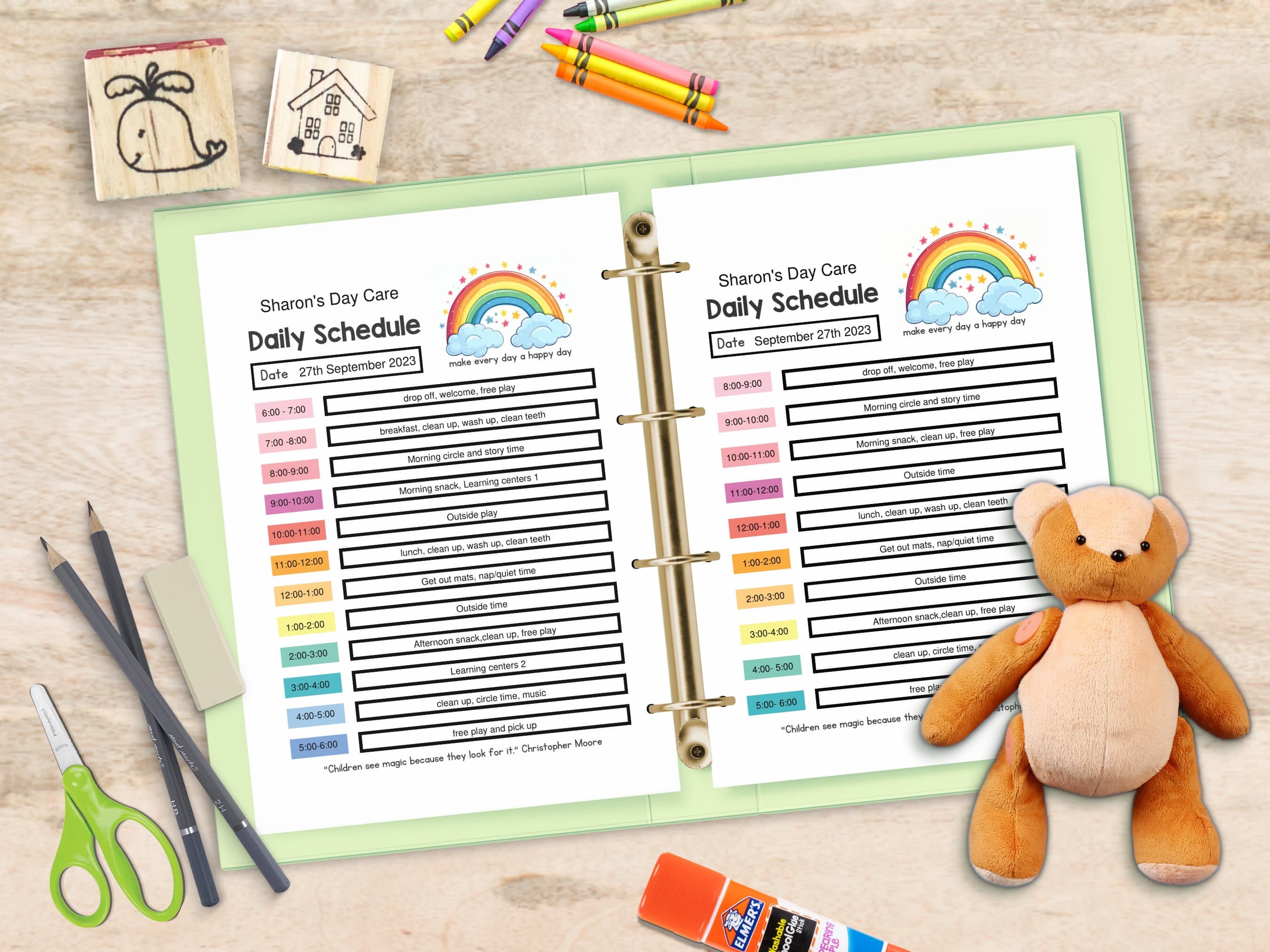 Daily Daycare Schedule, Daily Schedule for Kids, Daily Routine ...