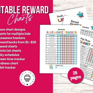Editable Reward Chart Bundle for Kids | Fun Chore Chart Designs | Daily ...