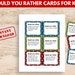 Would You Rather, Would You Rather Game, Would You Rather Cards, Road ...
