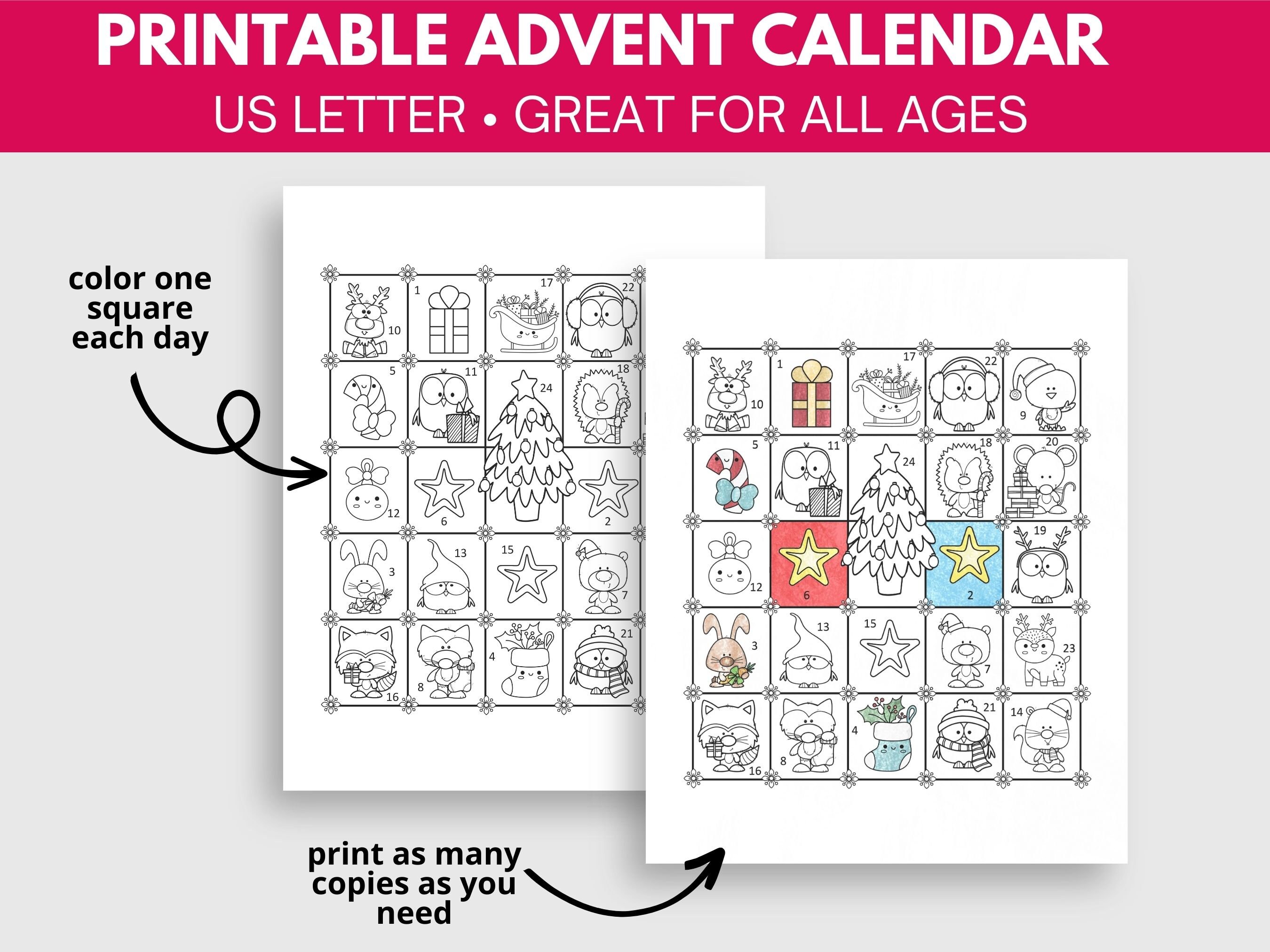 Printable Advent Calendar Countdown Printable, Printable Advent ...